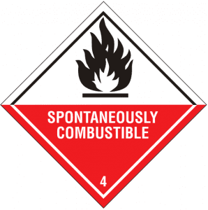 Class 4.2: Spontaneously Combustible (500/Roll) 10cmx10cm - DGM