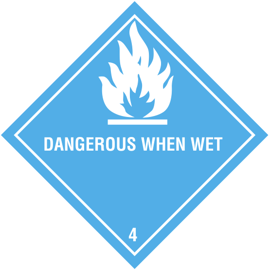 Class 4.3: Dangerous When Wet 25cmx25cm - DGM Class 4.3: Dangerous When Wet 25cmx25cm - DGM