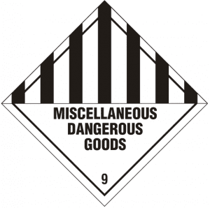 Class 9: Miscellaneous Dangerous Goods 25cmx25cm - DGM